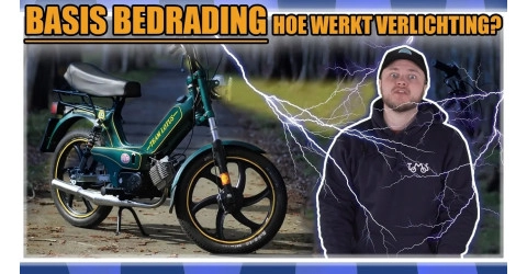 Hoe werkt BASIS VERLICHTING in jouw TOMOS brommer kabelboom?