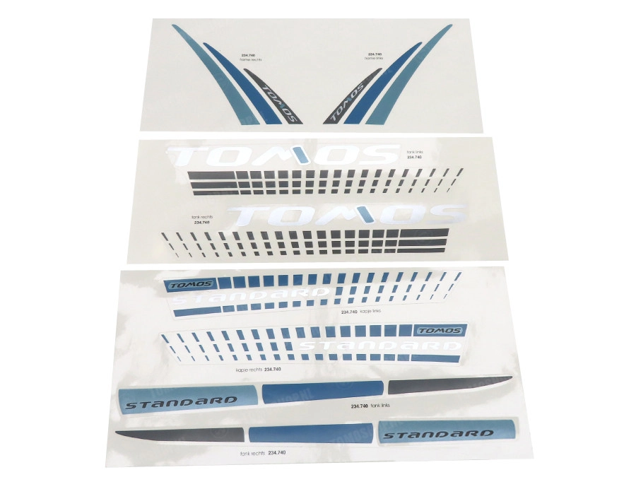 Sticker Tomos Standard black / blue complete