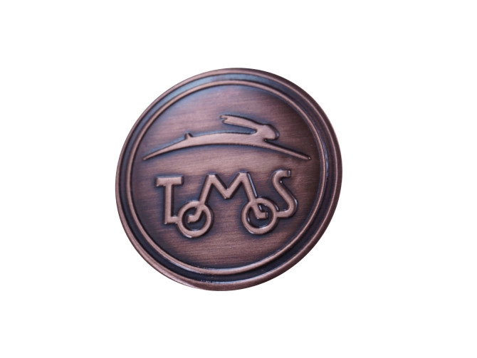 Sticker Tomos logo round 50mm Real Metal Blue color