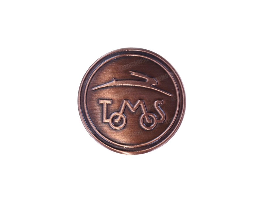 Sticker Tomos logo round 50mm Real Metal Blue color