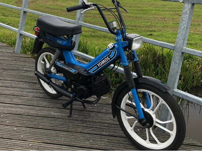 Sticker set Tomos Automatic A3 MS cyan blue at Tomoshop.nl