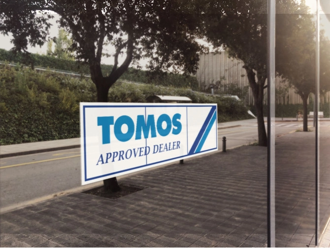 Nostalgic Tomos Approved Dealer window sticker decal 250 x 78 mm