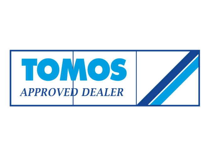 Nostalgic Tomos Approved Dealer window sticker decal 250 x 78 mm