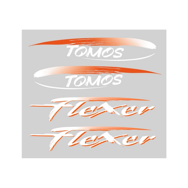 Sticker Tomos Flexer old model set 4-pieces orange