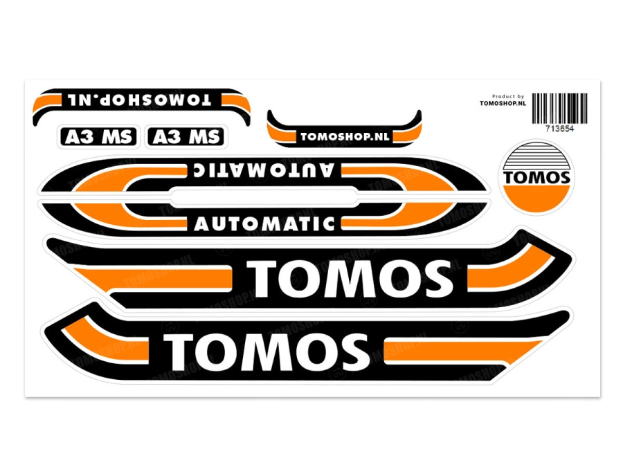 Stickerset Tomos Standard / Automatic A3 MS oranje kopen?