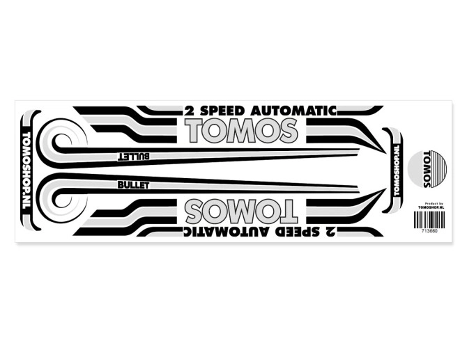 Sticker voor Tomos 2-Speed Automatic Bullet in zwart / grijs