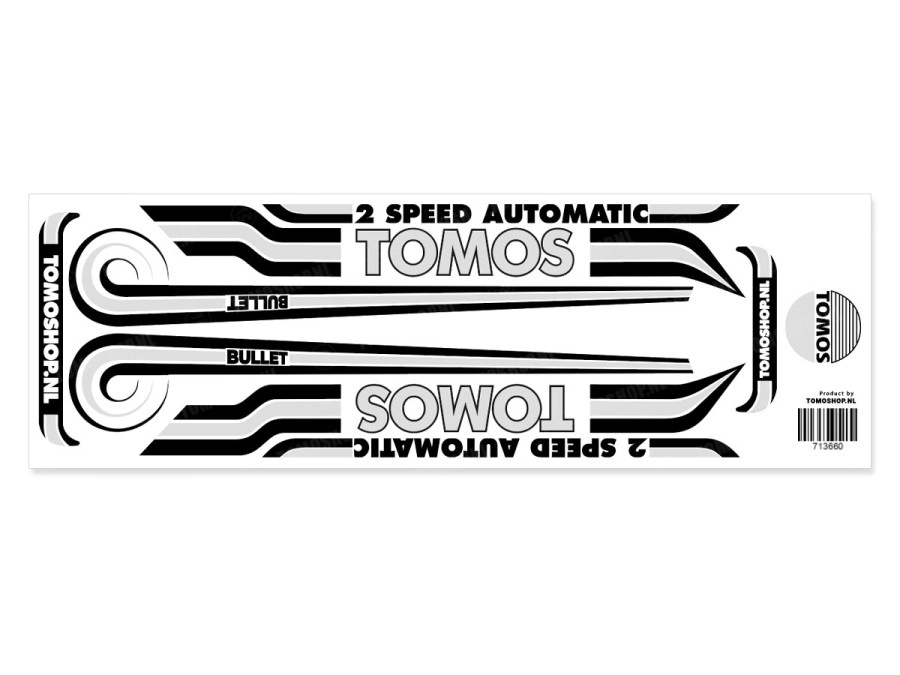 Sticker voor Tomos 2-Speed Automatic Bullet in zwart / grijs