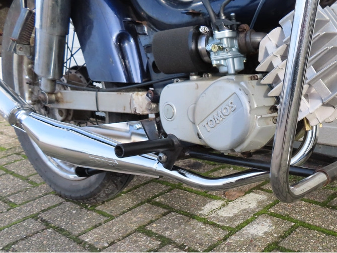 Tomos A55 uitlaat 26mm Tecno Bullet chroom / aluminium Euro2